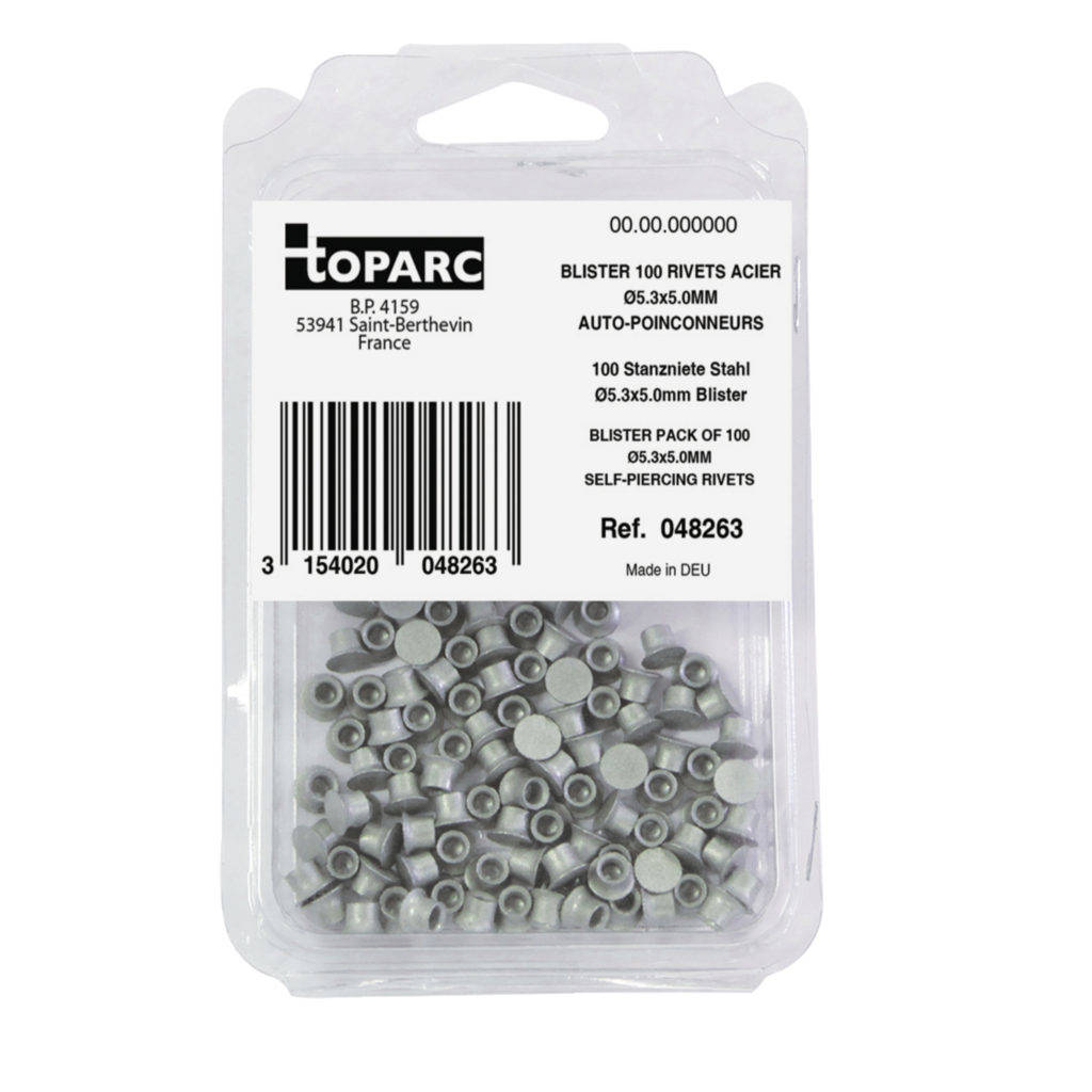 Pack of 100 Self Piercing Rivets 5.3x5mm - GYS Welding USA